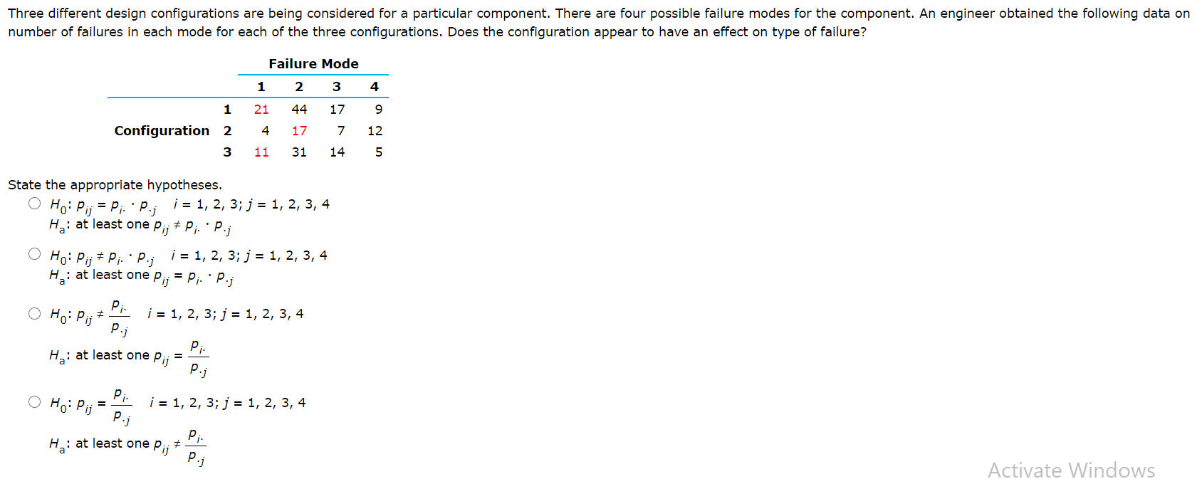 Solved Three different design configurations are being | Chegg.com