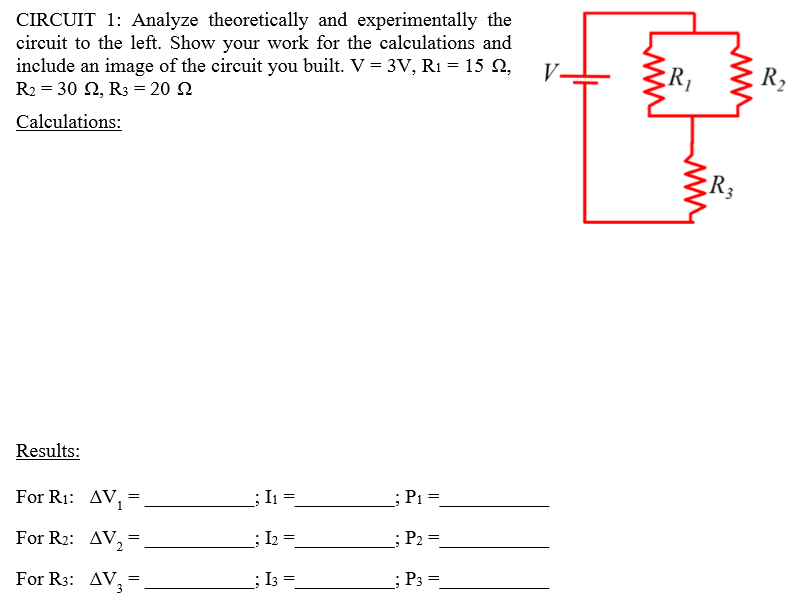 Solved CIRCUIT 1: Analyze theoretically and experimentally | Chegg.com