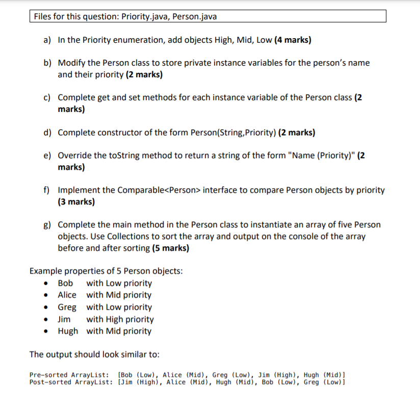 Solved public class Person { /** * public | Chegg.com Solved public class Person { /** * public | Chegg.com