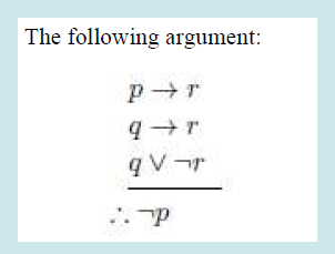 Solved The following argument: י - p ז - 4 דור qV ר מר.. | Chegg.com