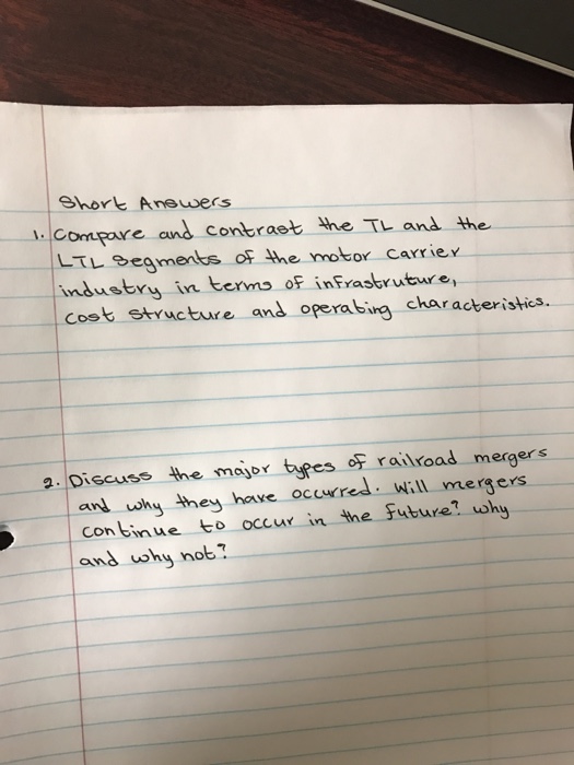 Solved Compare and contrast the TL and the LTL segments of | Chegg.com