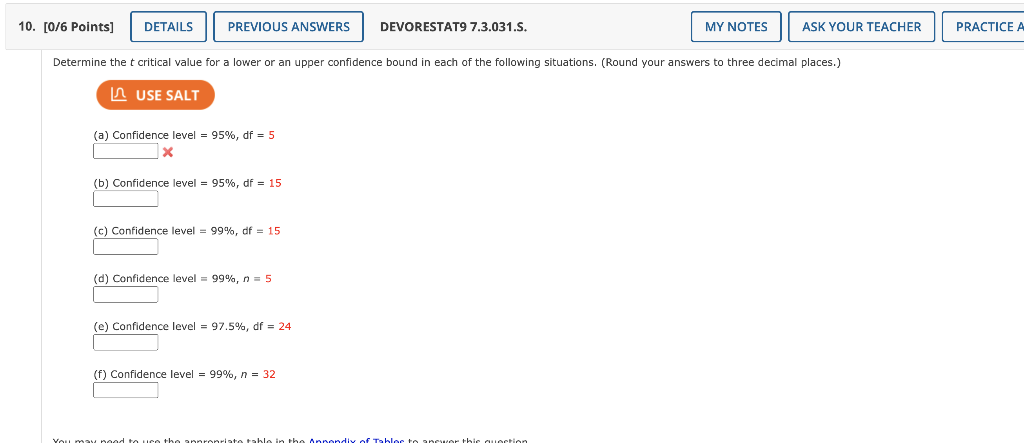 Solved 10. [0/6 Points] DETAILS PREVIOUS ANSWERS DEVORESTAT9 | Chegg.com