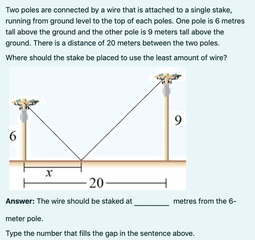 Solved Two poles are connected by a wire that is attached to | Chegg.com
