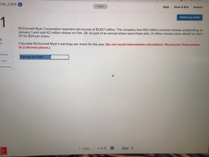 Solved Seved Help Save& Exit Submit Check my work | Chegg.com