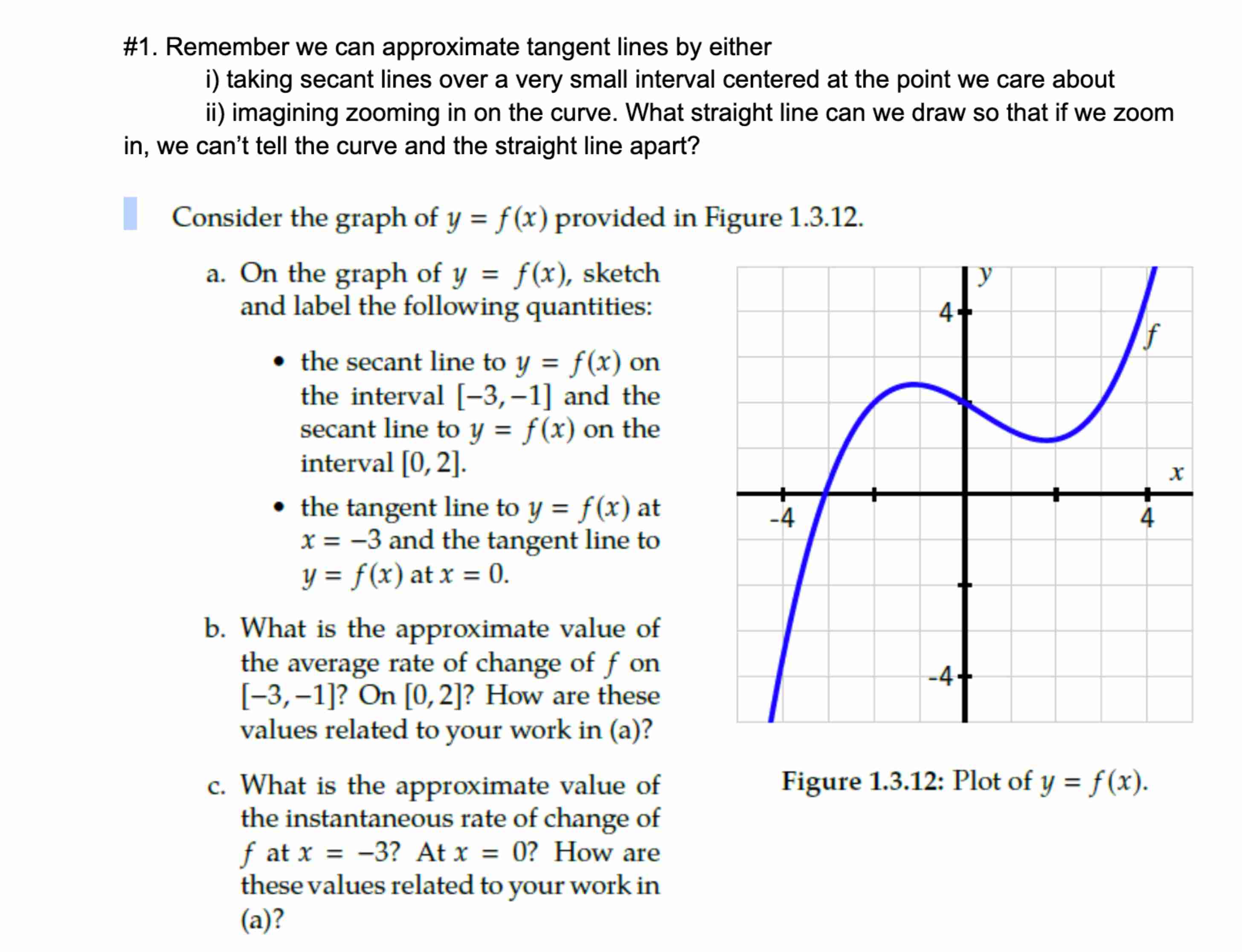Solved #1. ﻿Remember we can approximate tangent lines by | Chegg.com