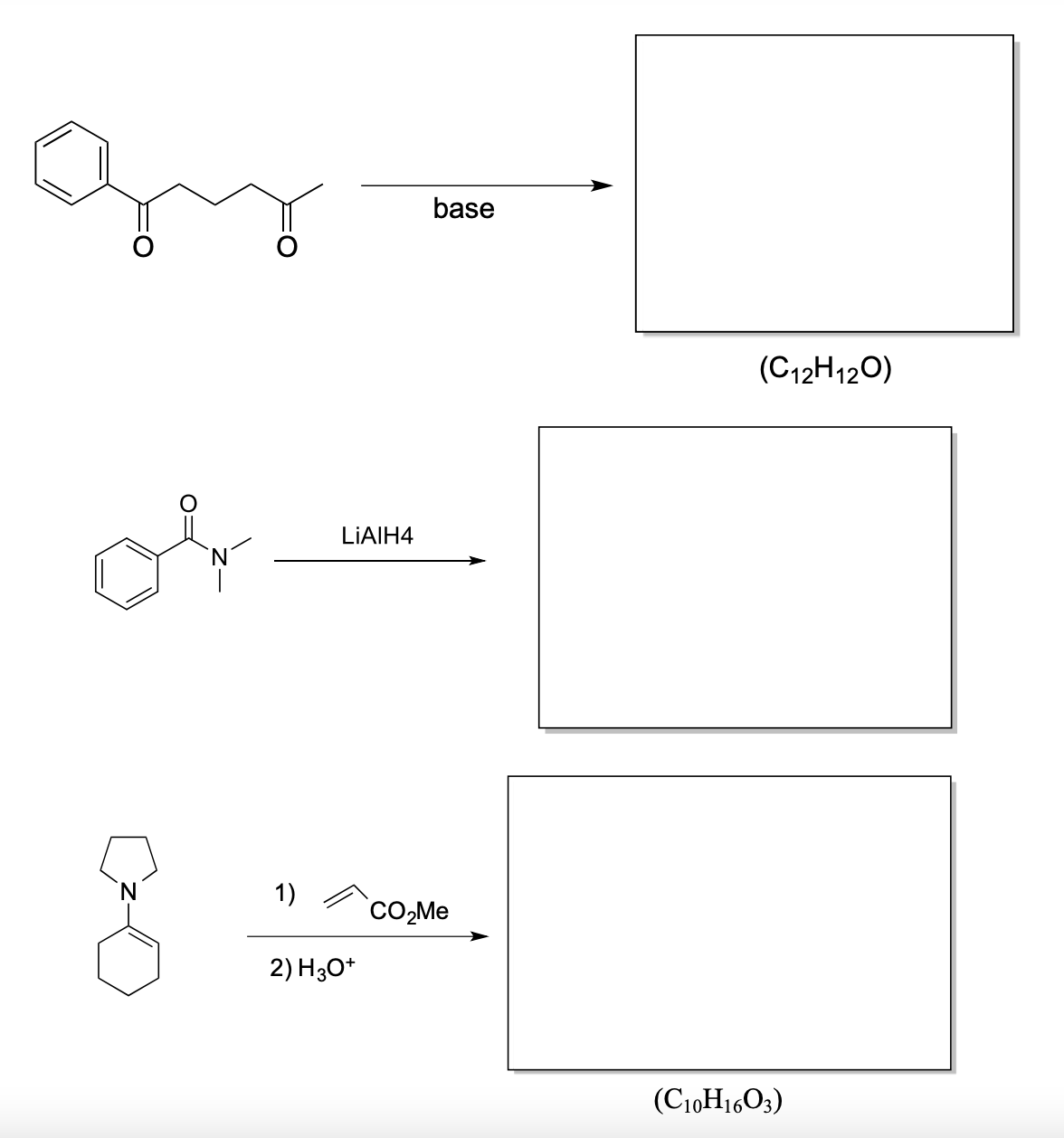 Solved (C12H12O) 1) (C10H16O3) | Chegg.com
