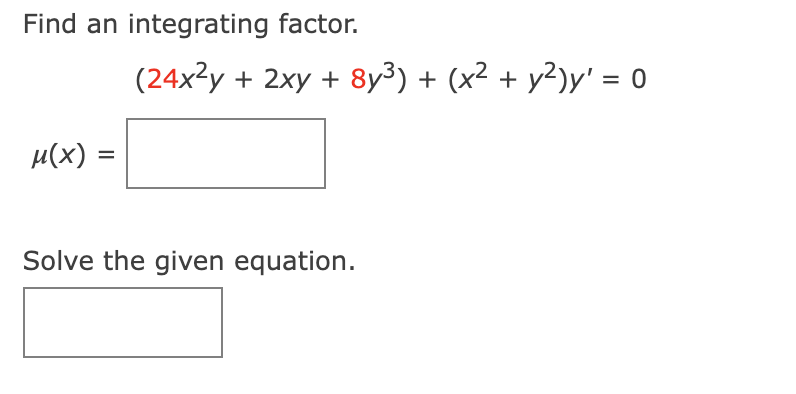 Solved Find an integrating factor. | Chegg.com