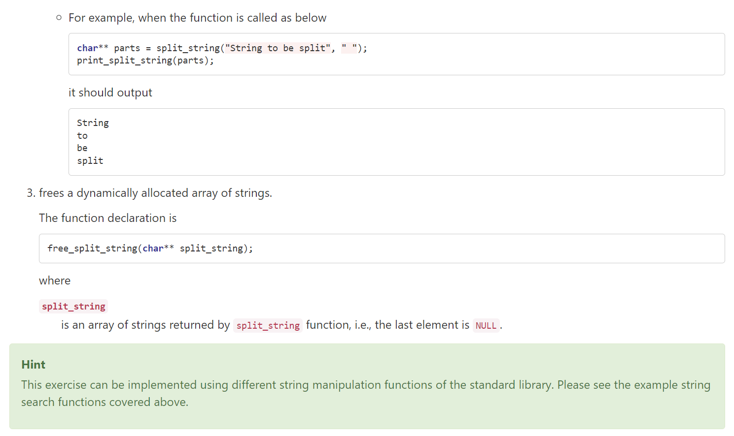 Solved Split a string In this task, you are required to | Chegg.com