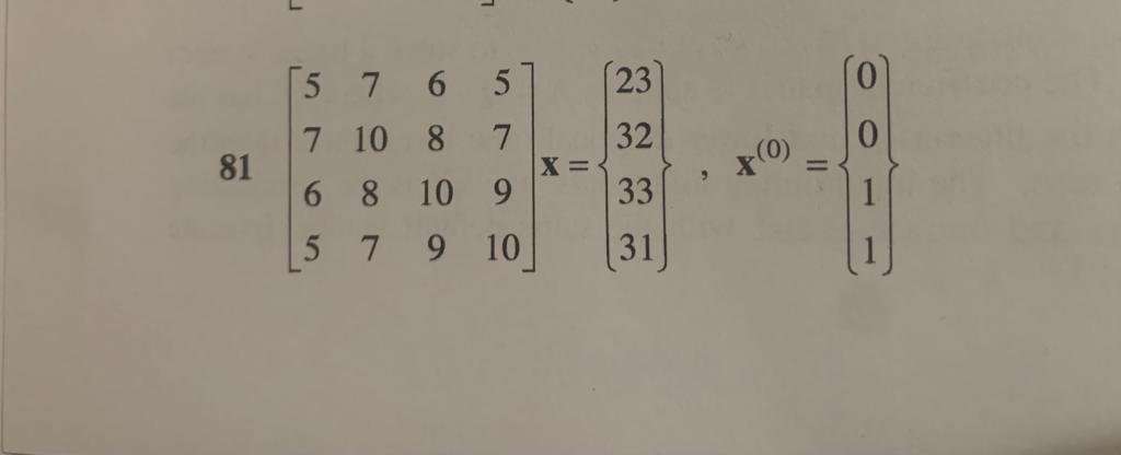 Solved For each linear system, find the components of the | Chegg.com