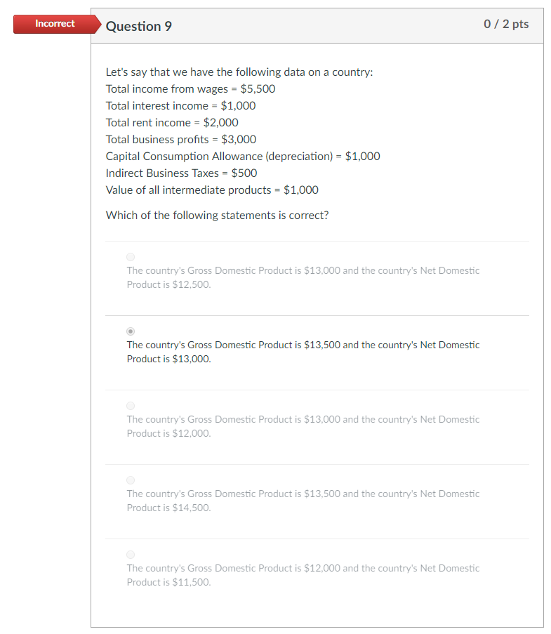 Solved rct Question 5 0 2 pts Incorrect Let's say that a | Chegg.com