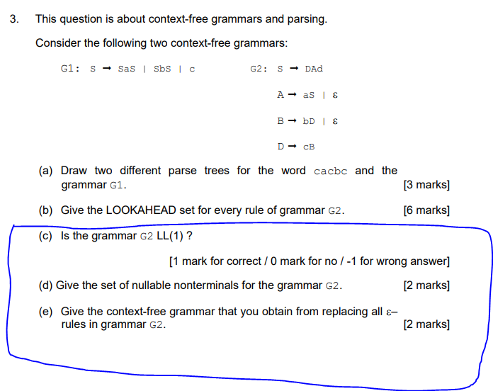 Solved 3. This question is about context-free grammars and | Chegg.com