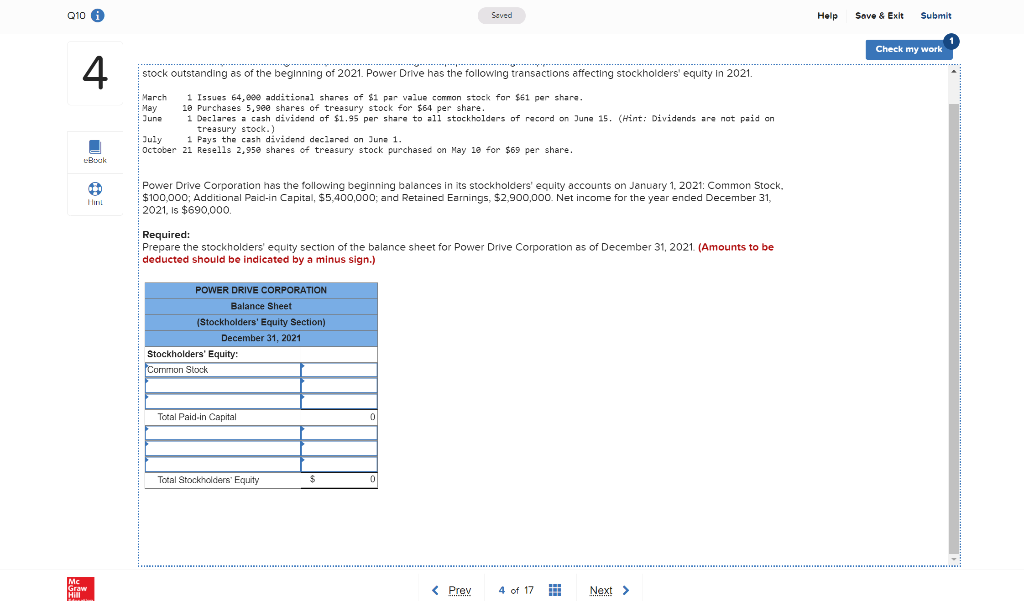 Solved 010 A Seved Help Save & Exit Submit Check my work 4 | Chegg.com