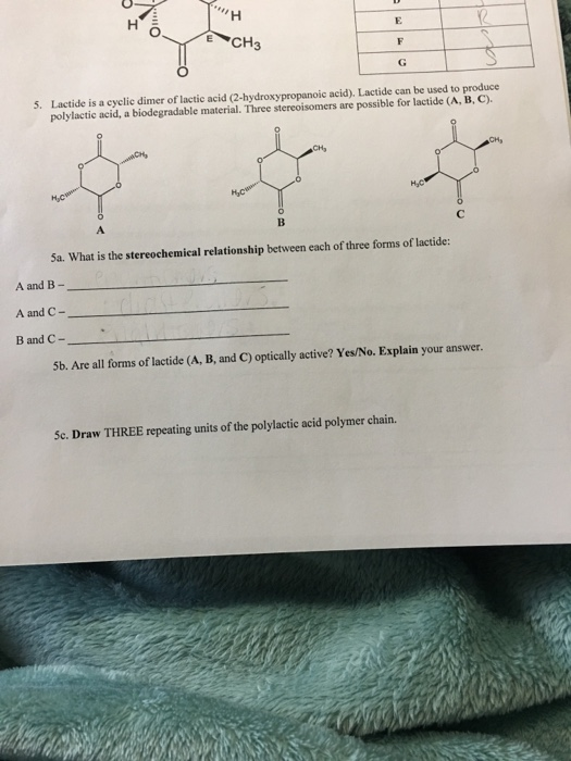 Solved CH Lactide is a cyelic dimer of lactic acid | Chegg.com