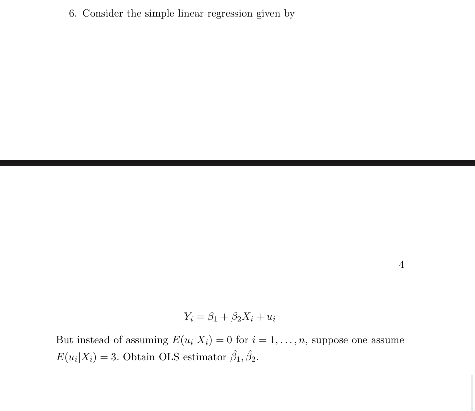 Solved 6. Consider the simple linear regression given by 4 | Chegg.com