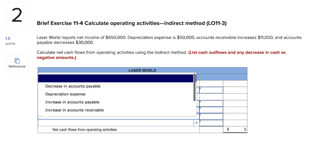 Solved Brief Exercise 11-4 Calculate operating | Chegg.com