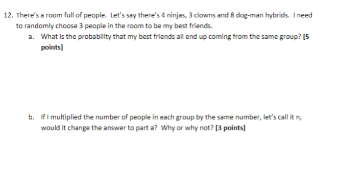 There's a room full of people. Let's say there's 4 | Chegg.com