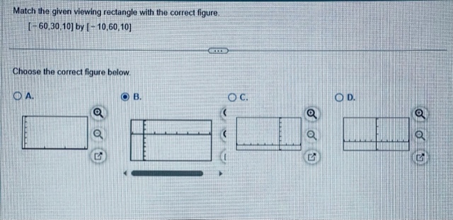 Solved Match the given viewing rectangle with the correct | Chegg.com