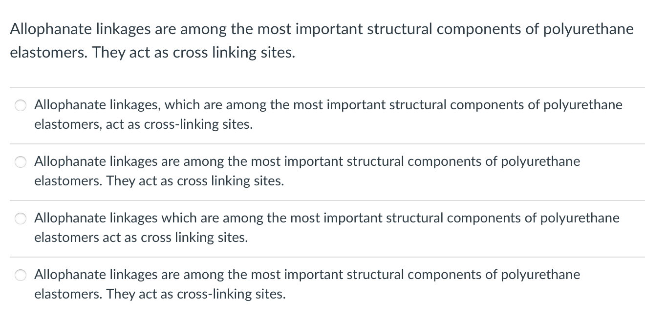 Solved Allophanate linkages are among the most important | Chegg.com