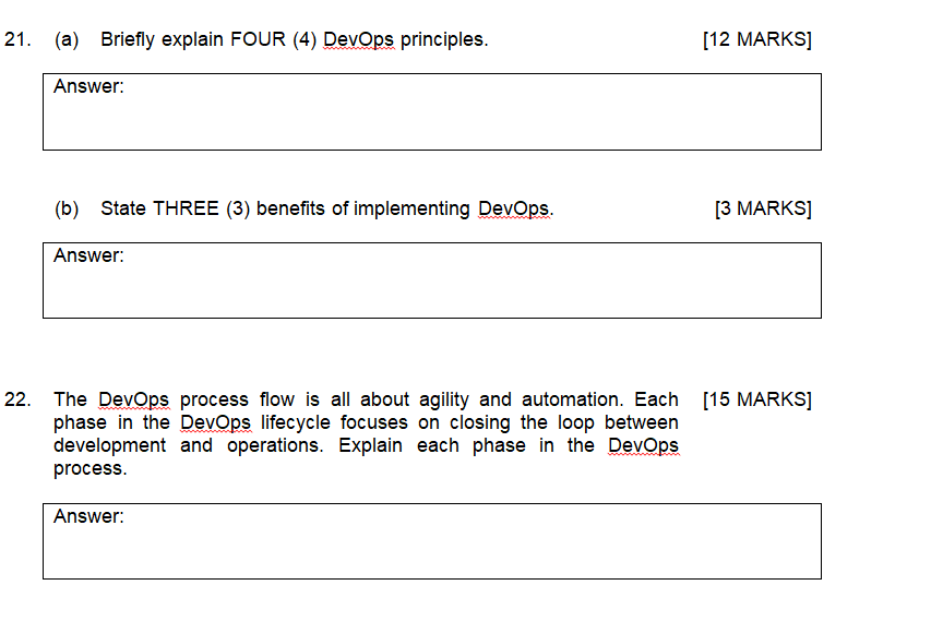 Solved 1. (a) Briefly explain FOUR (4) DevOps principles. | Chegg.com