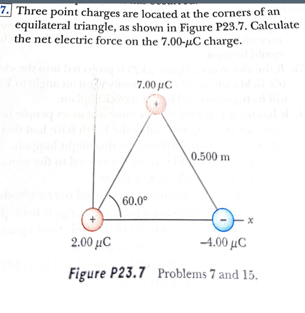 [Solved]: Three point charges are located at the corners o