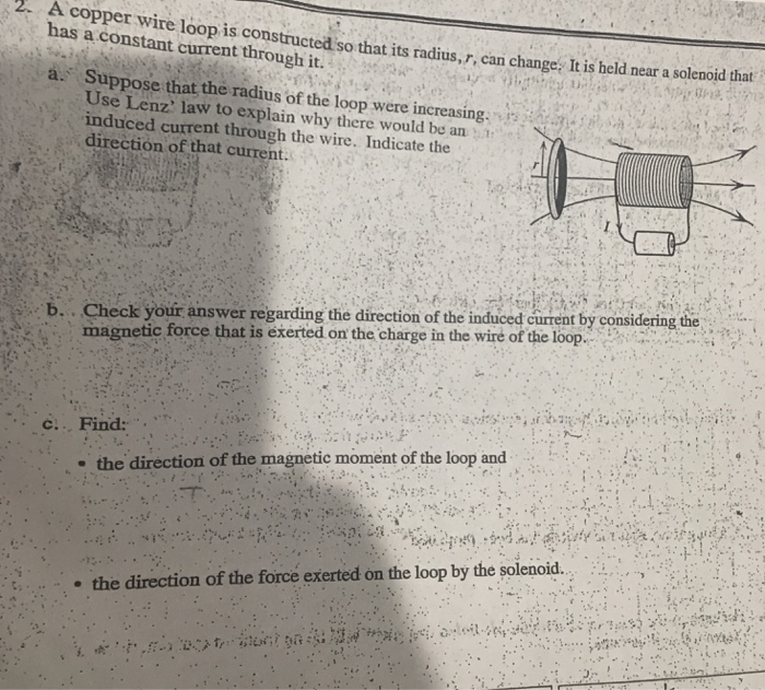 Solved A copper wire loop is constructed so that its | Chegg.com