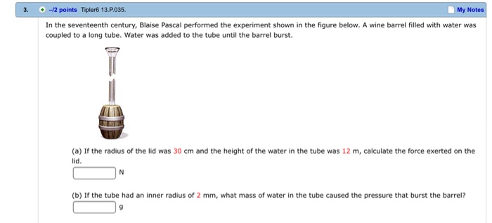 Solved In the seventeenth century, Blaise Pascal performed | Chegg.com
