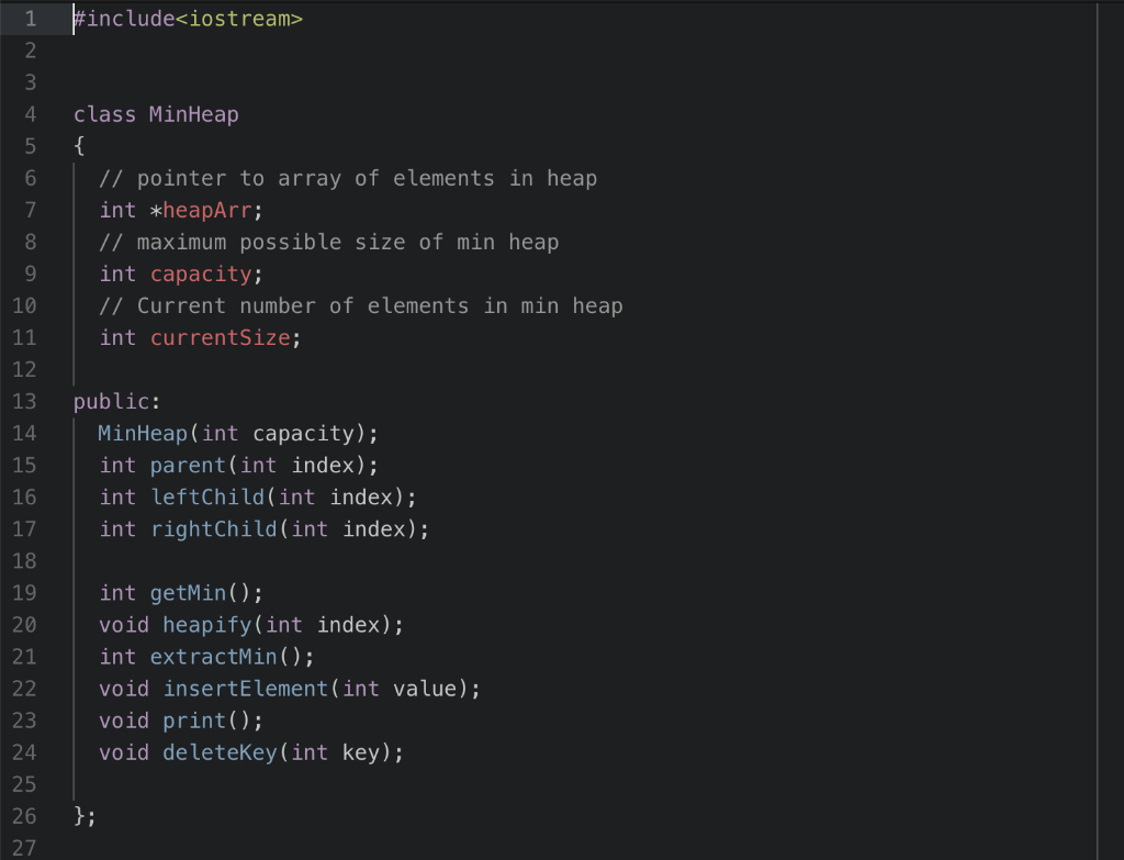 Solved 1 #include "MinHeap.hpp" #include using namespace | Chegg.com