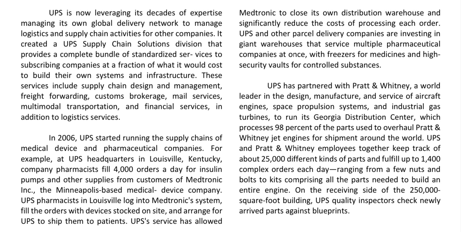 Solved UPS Competes Globally with Information Technology | Chegg.com