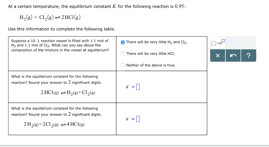 Solved At a certain temperature, the equilibrium constant K | Chegg.com