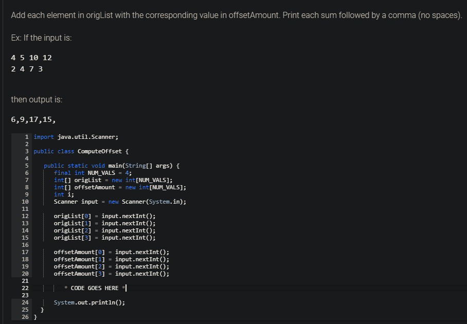 Solved Add each element in origList with the corresponding | Chegg.com