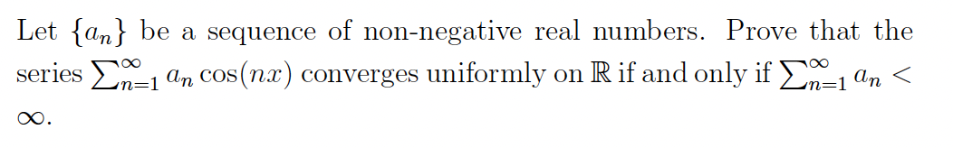 Solved Let {an} be a sequence of non-negative real numbers. | Chegg.com
