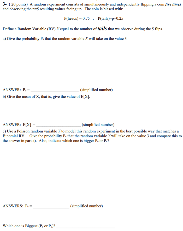 Solved A random experiment consists of simultaneously and | Chegg.com