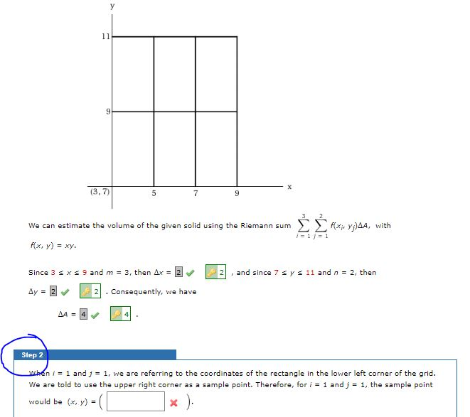 Solved (3, 7) ttknnja.. Σ Σ Rxi, We can estimate the volume | Chegg.com