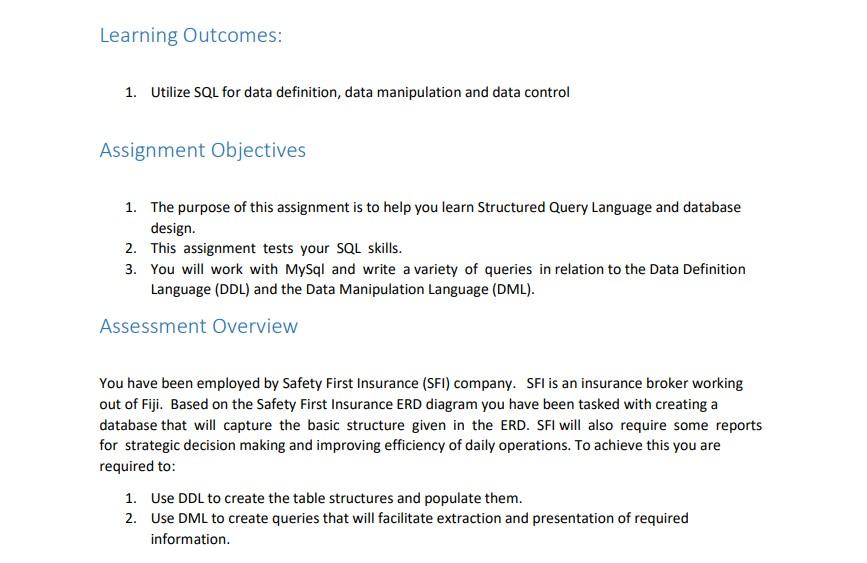 Solved Learning Outcomes: 1. Utilize SQL for data | Chegg.com