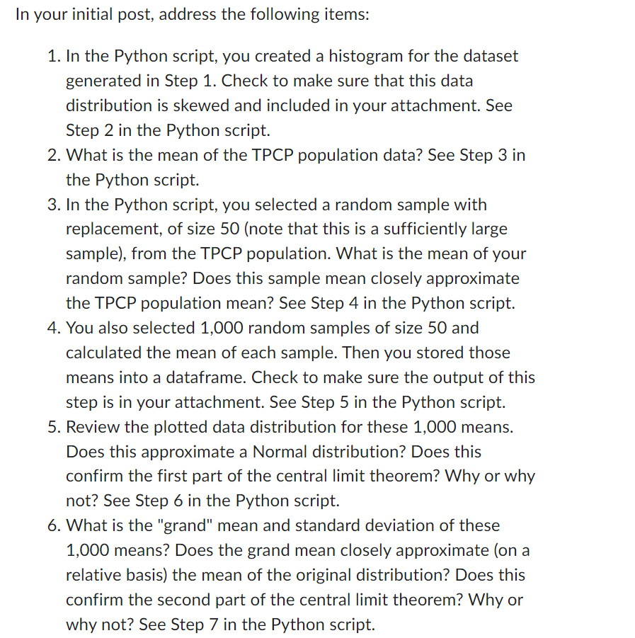Solved 2. What is the mean of the TPCP population data? See | Chegg.com