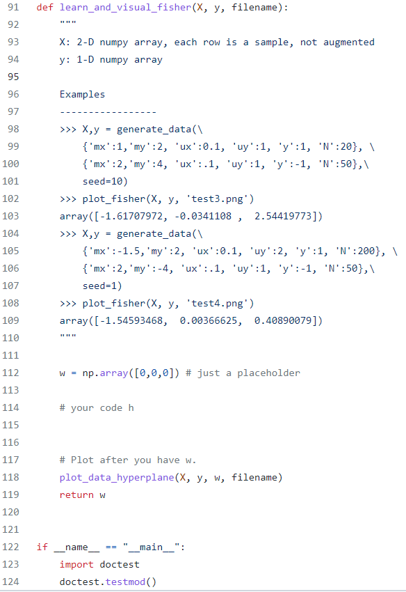 Solved Redo the function above using Fisher's linear | Chegg.com