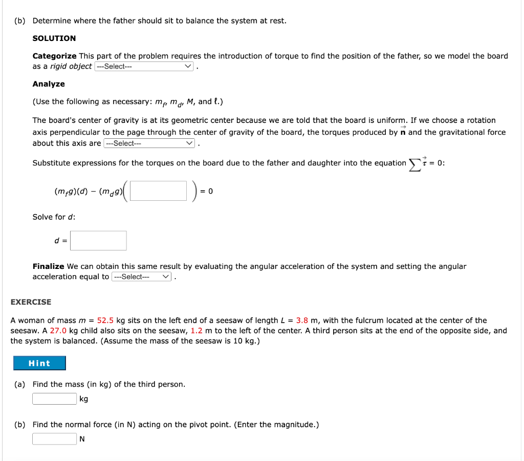 Solved The Seesaw Revisited A seesaw consisting of a uniform | Chegg.com