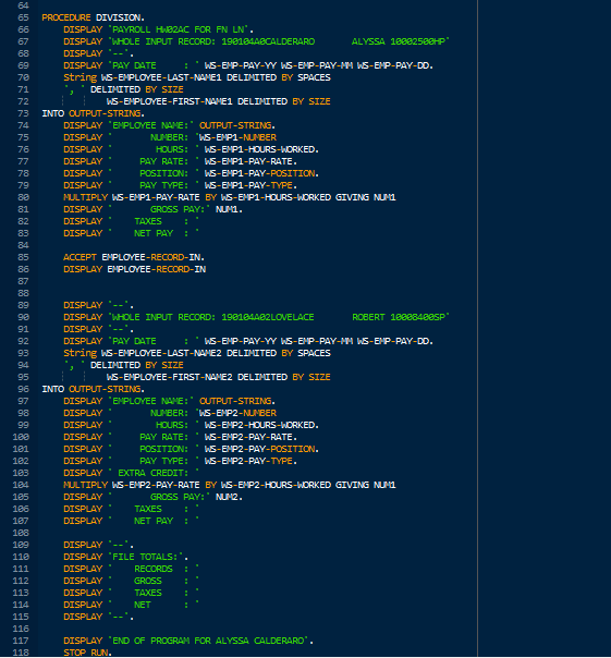 I AM WORKING ON THIS COBOL CODE | Chegg.com