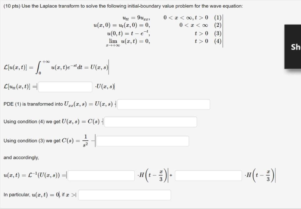 Solved (10 pts) Use the Laplace transform to solve the | Chegg.com