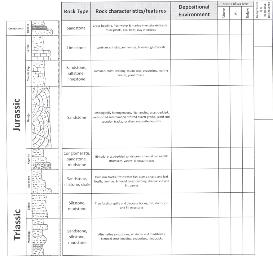 Solved Record of sea-level Rock Type Rock | Chegg.com
