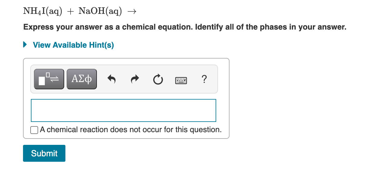 Solved Nal(aq) + Hg2(C2H3O2)2(aq) + Express your answer as a | Chegg.com