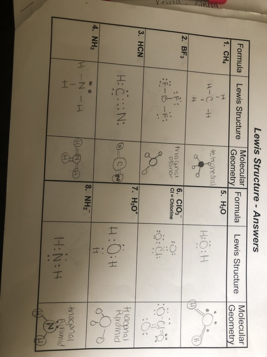 Solved Lewis Structure - Answers Molecular Geometry Formula | Chegg.com