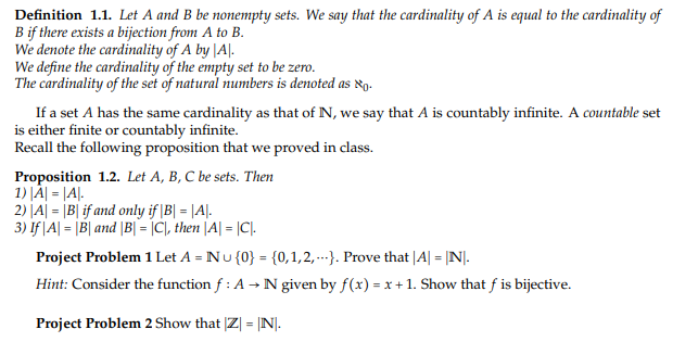 Solved Definition 1.1. Let A and B be nonempty sets. We say | Chegg.com