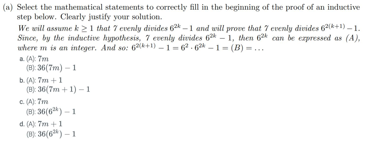 Solved (a) Select the mathematical statements to correctly | Chegg.com