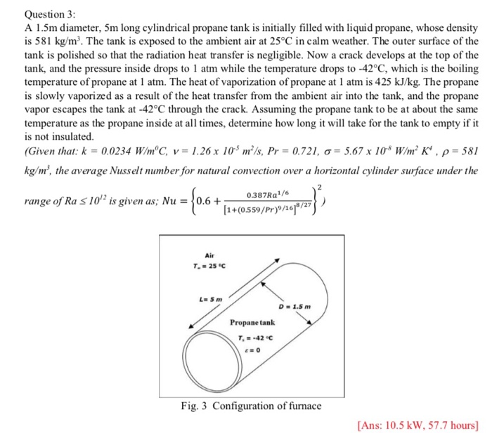 Solved Question 3 A 1.5m diameter, 5m long cylindrical | Chegg.com