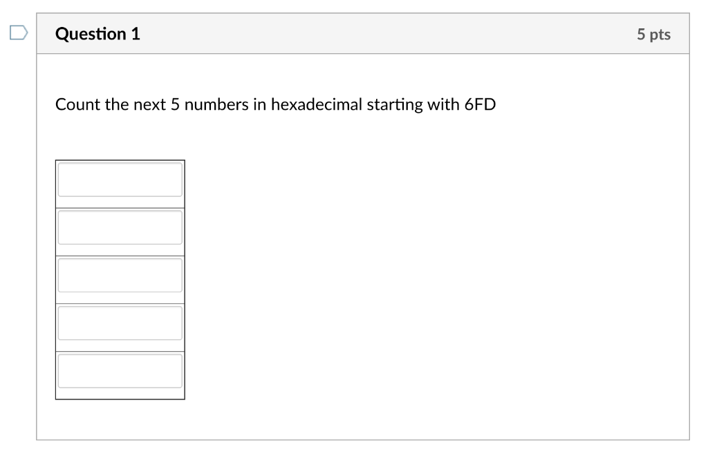 Solved Question 1 5 pts Count the next 5 numbers in | Chegg.com