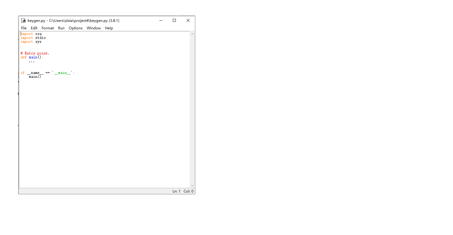 Solved - 0 x Lè keygen.py - C:\Users\zixia\project4 | Chegg.com