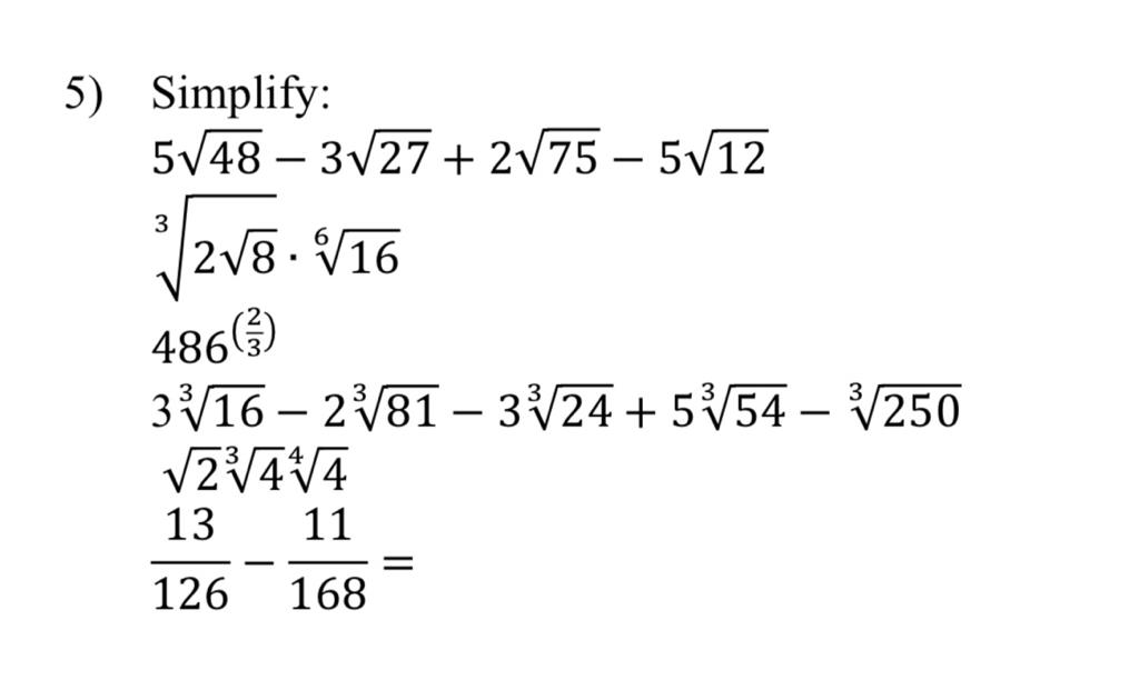 Solved 5) Simplify: | Chegg.com
