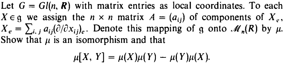 Solved Let G=Gl(n,R) with matrix entries as local | Chegg.com