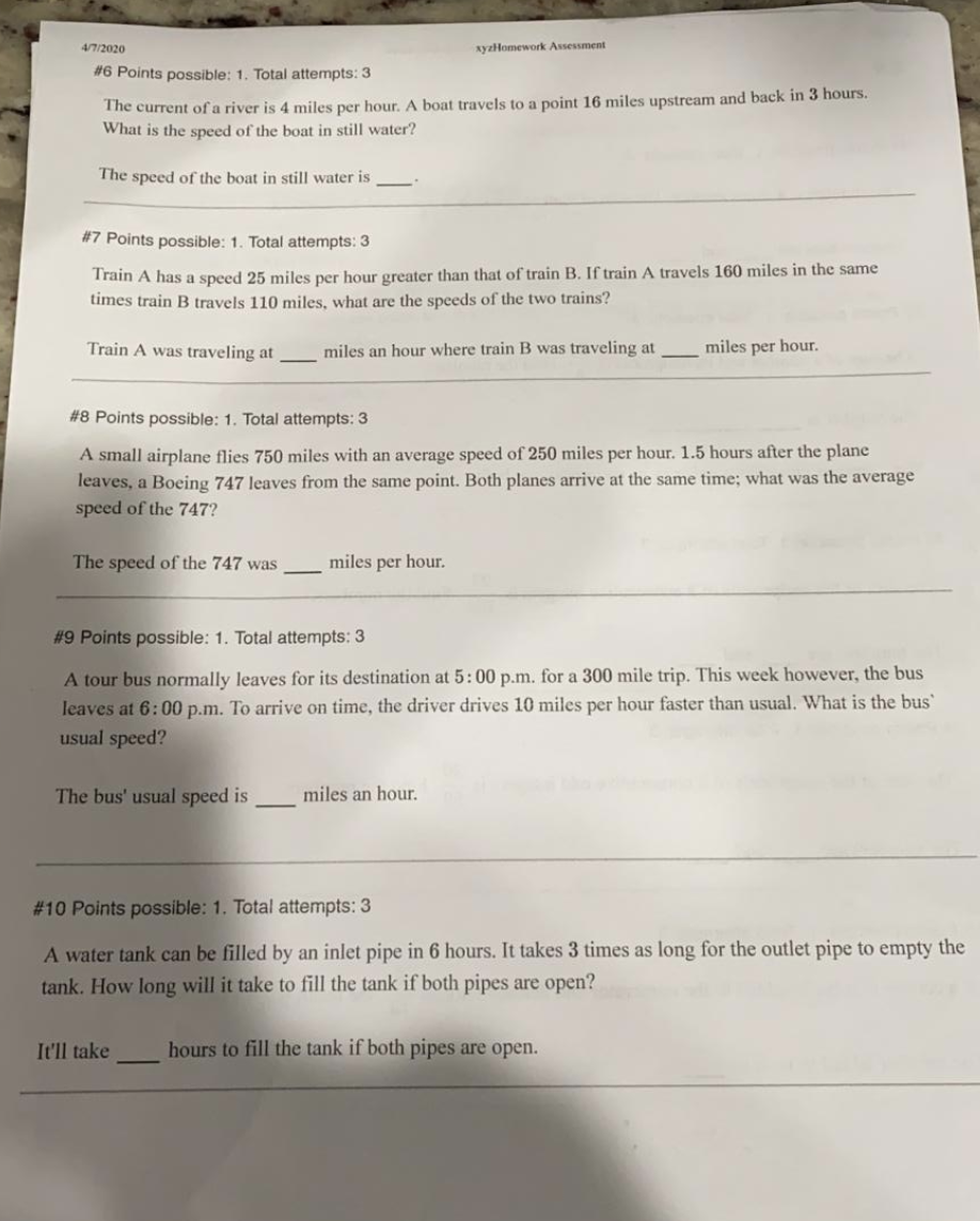 Solved 4/7/2020 xyzHomework Assessment #6 Points possible: | Chegg.com